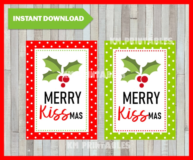 Merry Kissmas Gift Tag Great Christmas Gift Tag to Pair With - Etsy