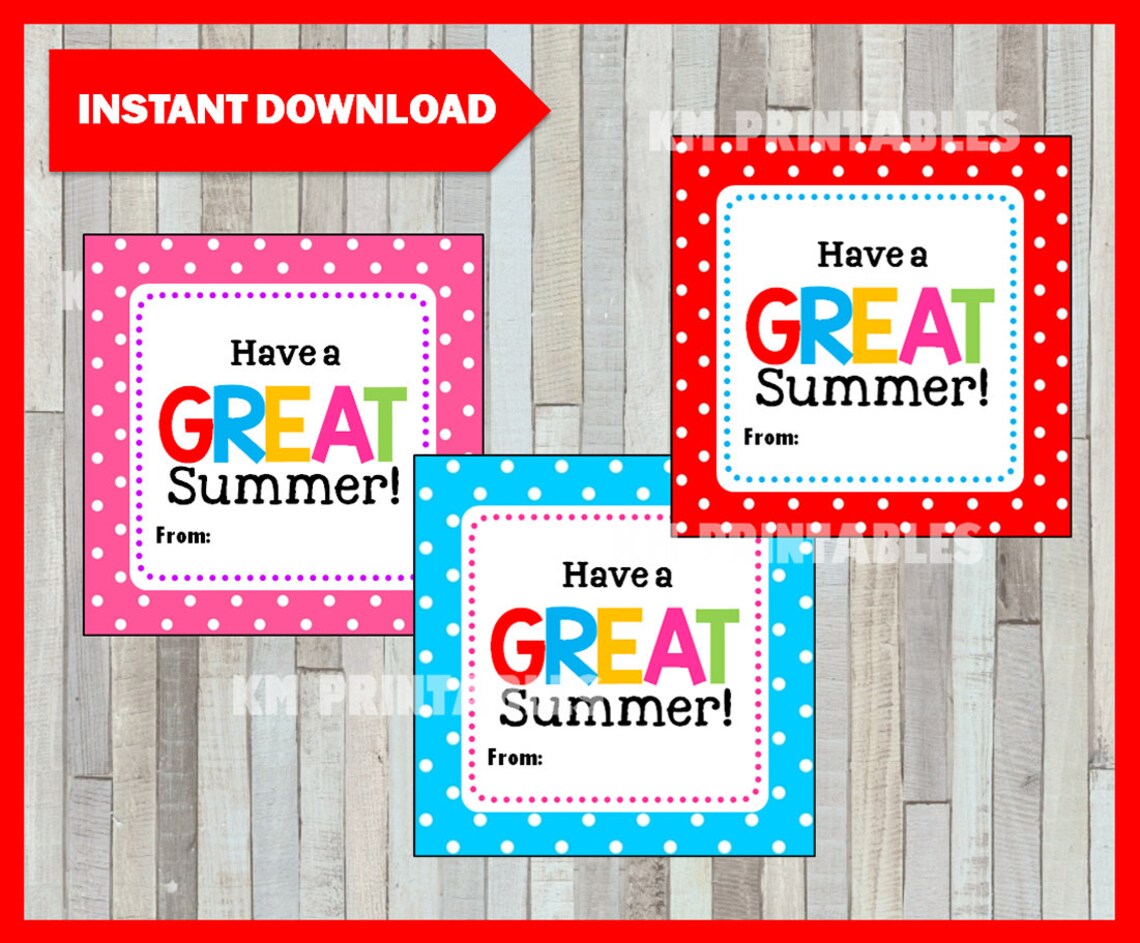 Have a Great Summer gift tag end of school summer break | Etsy