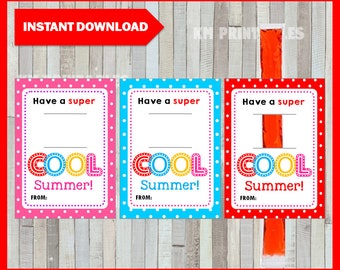 Have a Super Cool Summer Frozen Ice Pop Tag printable - Etsy