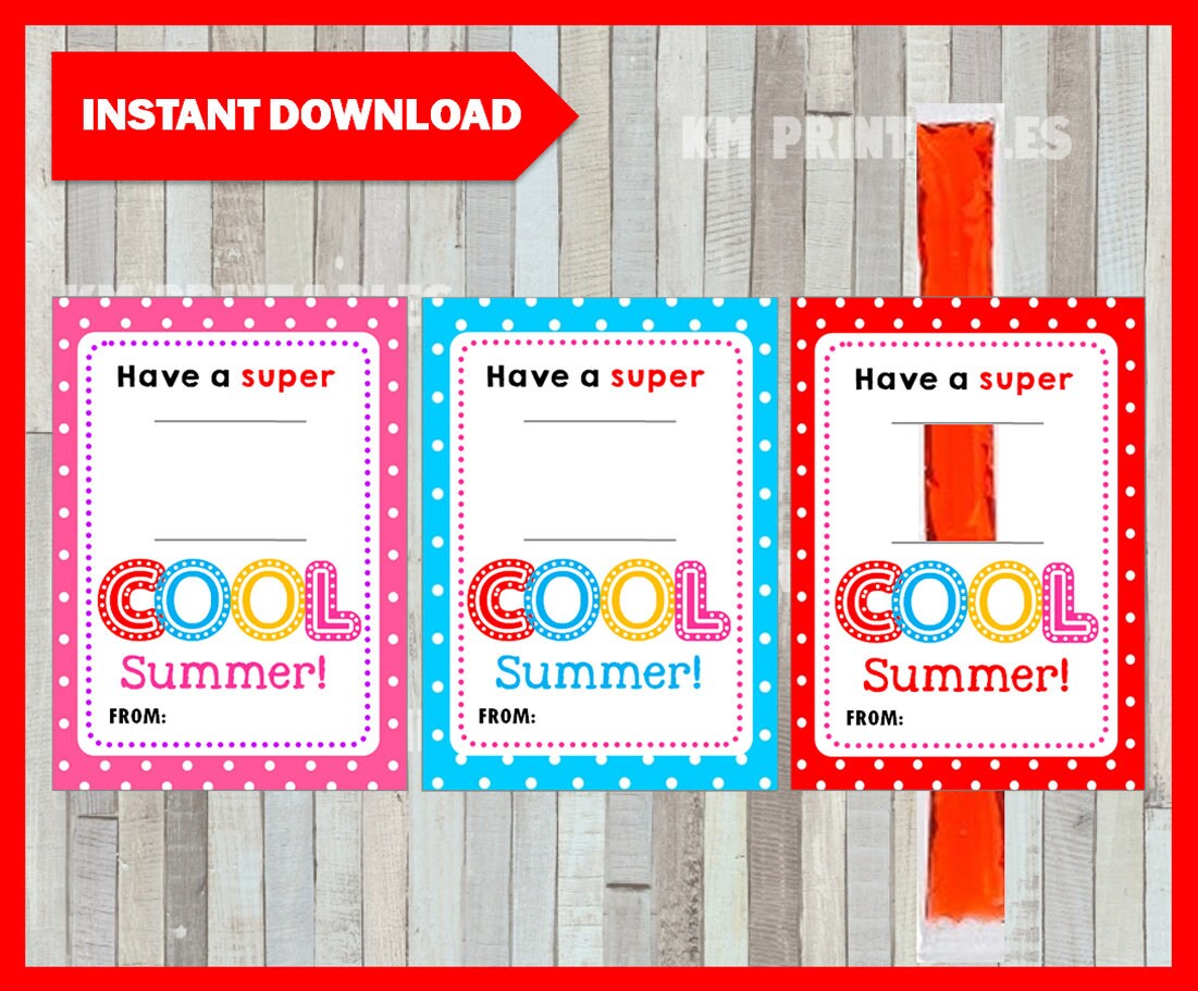 Have A Super Cool Summer, Frozen Ice Pop Tag, Printable INSTANT ...