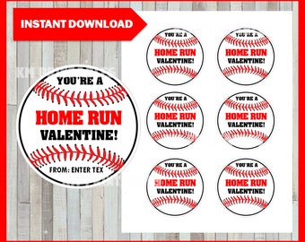 Baseball Valentine Printable | Etsy
