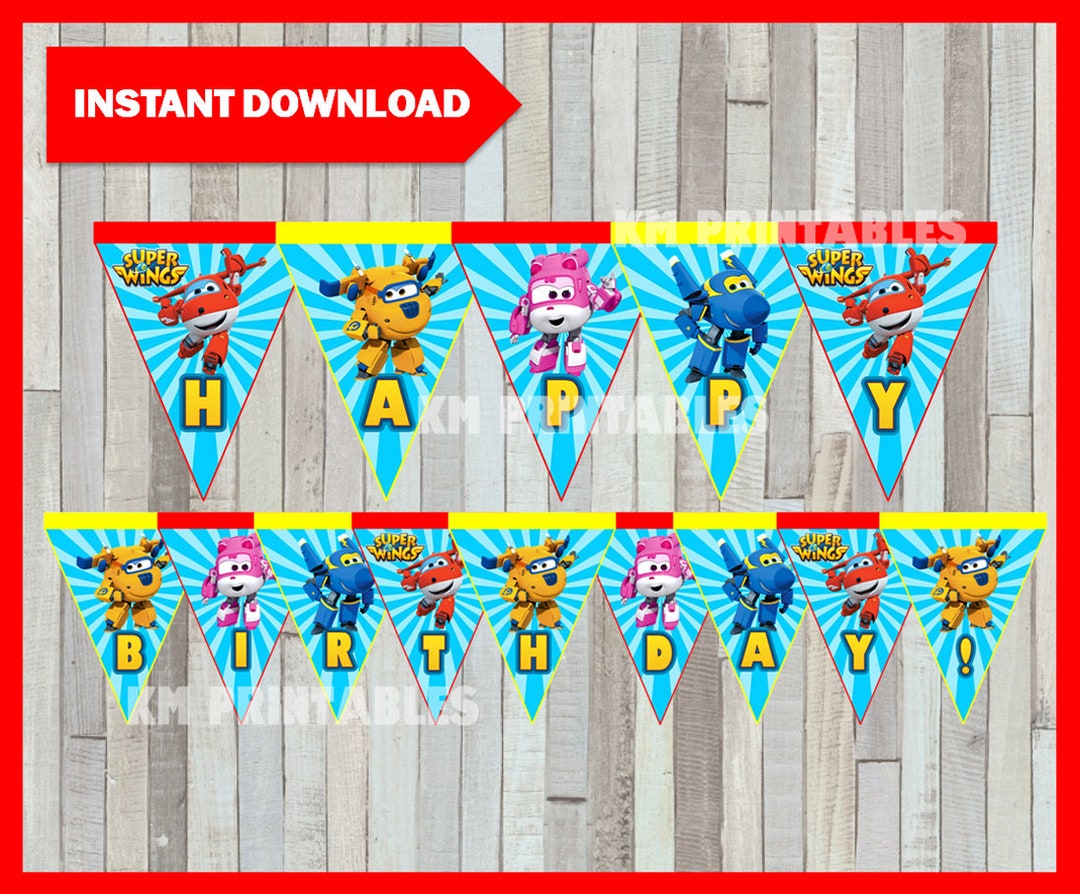 Printable Super Wings Banner Instant Download, Super Wings Birthday ...