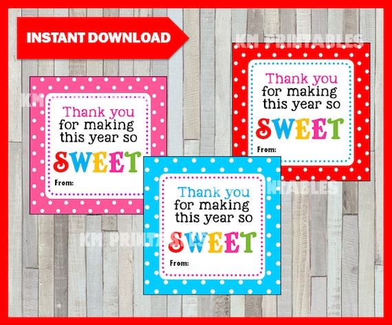 Printable Thanks for Making This Year so Sweet Printable | Etsy