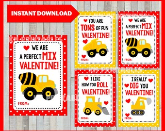 CONSTRUCTION VALENTINE CARDS - Boys Valentine's Day Cards - Diy ...