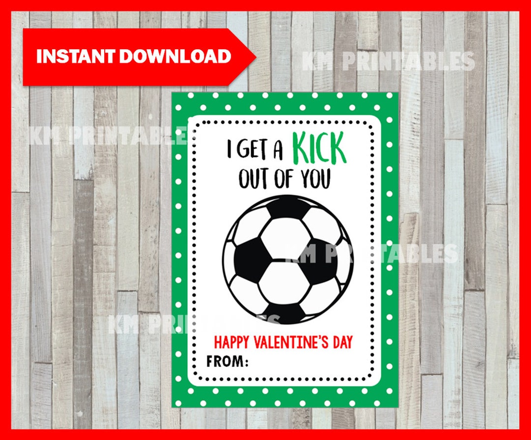 Printable Soccer Valentine Cards, Soccer Valentine's Day, Printable ...