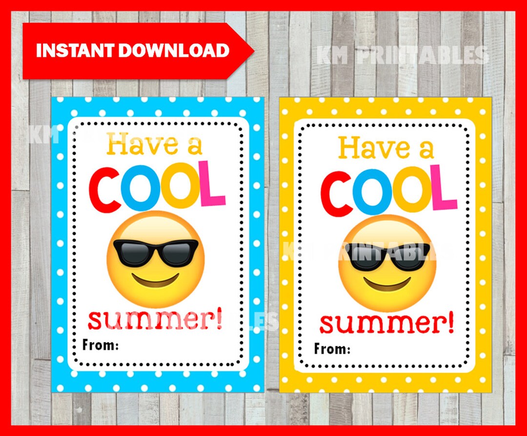 Emoji End of School Cards, Funny Friend Gift Tags, Last Day of School ...