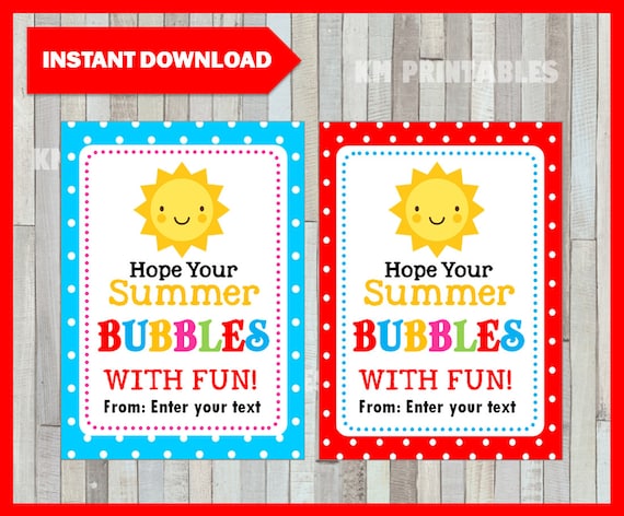 Hope Your Summer Bubbles With Fun Instant Download Editable - Etsy