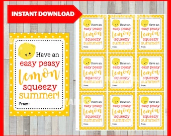 Easy Peasy Lemon Squeezy Teacher Gift Tag, Funny Teacher Appreciation ...