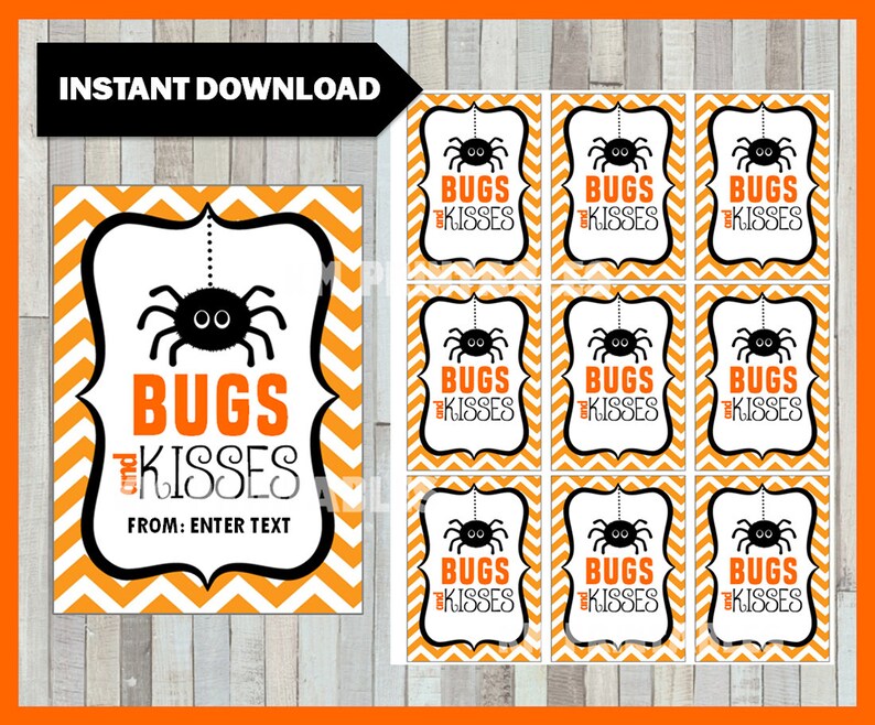 Bugs and Kisses Favor Tag Bugs and Kisses Treat Tag Bugs and - Etsy