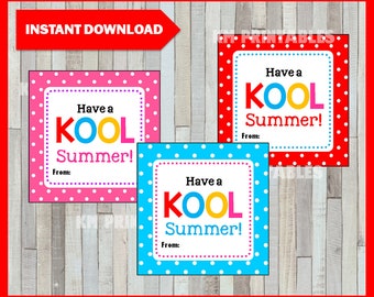 Printable End of the Year Have a KOOL Summer Card, Note, INSTANT ...