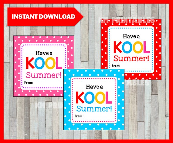 End of the Year Have a KOOL Summer Card Note Printable - Etsy