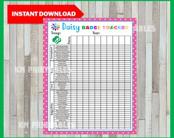 Girl Scout Daisy Badge Tracker - Etsy