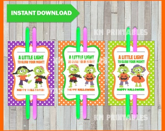 A Little Light for Halloween Night Glow Stick Gift Tags for | Etsy
