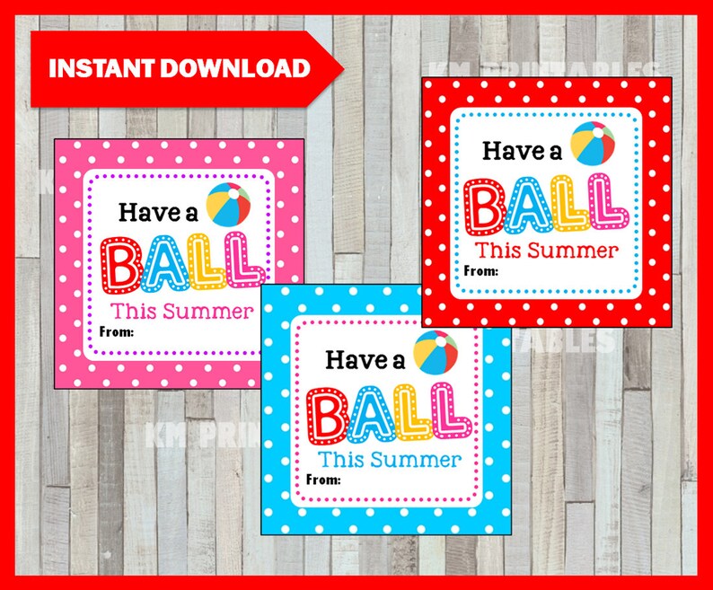 Have A Ball This Summer Year End Last Day of School Favor Tag - Etsy