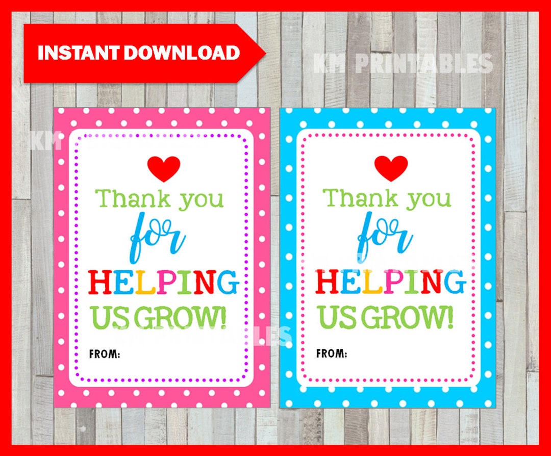 Plant Gift Tag, Teacher Appreciation, Flower Gift Tag, Thank You for ...