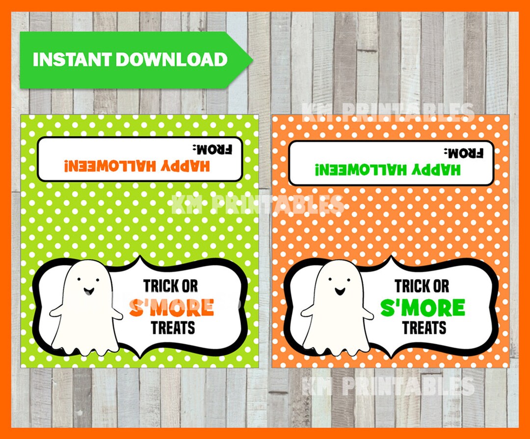 Halloween S'mores Treat Bag Toppers, DIY, Printable INSTANT DOWNLOAD - Etsy