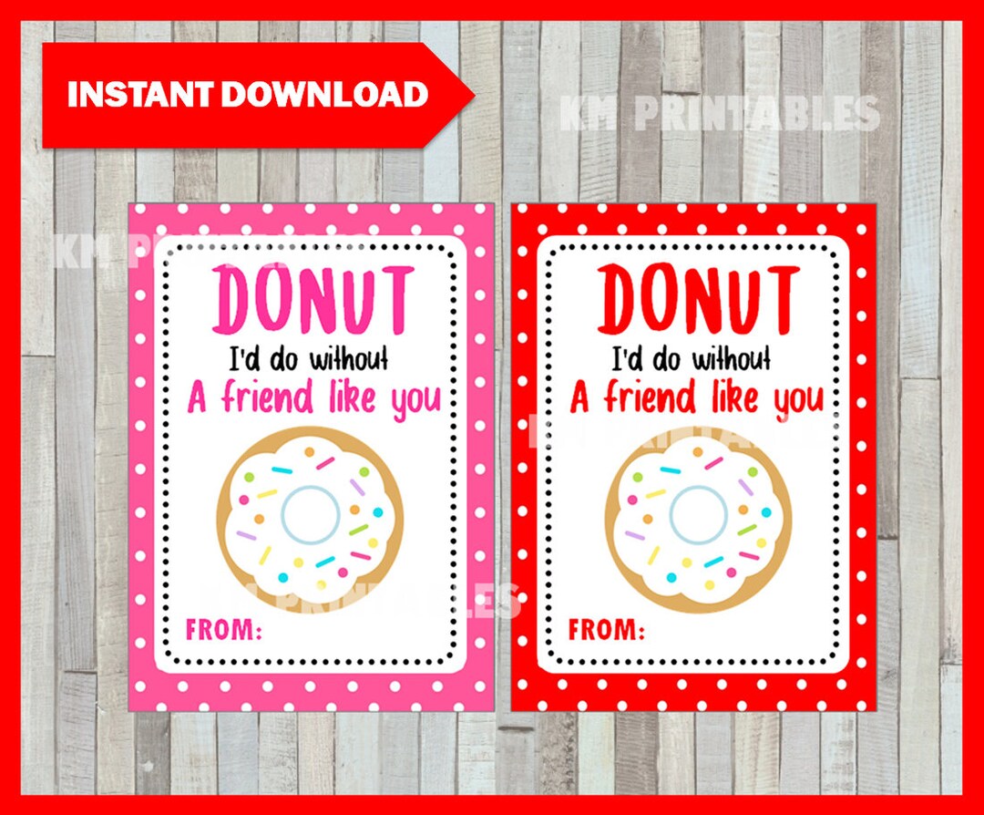 Donut Valentine Cards, Donut I'd Do Printable Valentine, Donut I'd Do ...