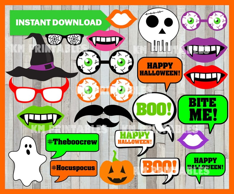 Halloween Photo Booth Props Halloween Props Halloween Signs - Etsy