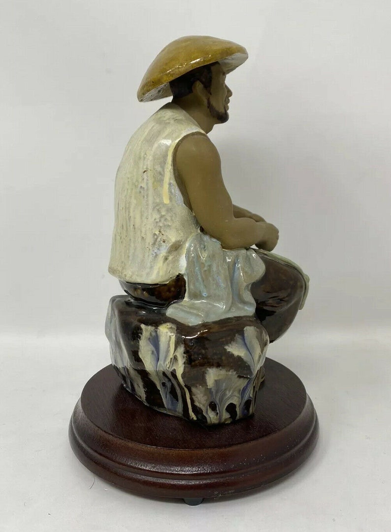 Vintage 8 in Mud Man Figure Man on a Rock Holding Hammer - Etsy