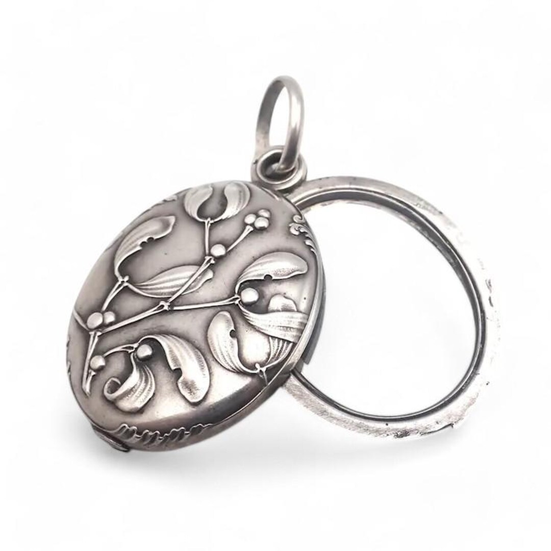 Charles Murat French Art Nouveau Mistletoe Silver Double Mirror Slide ...