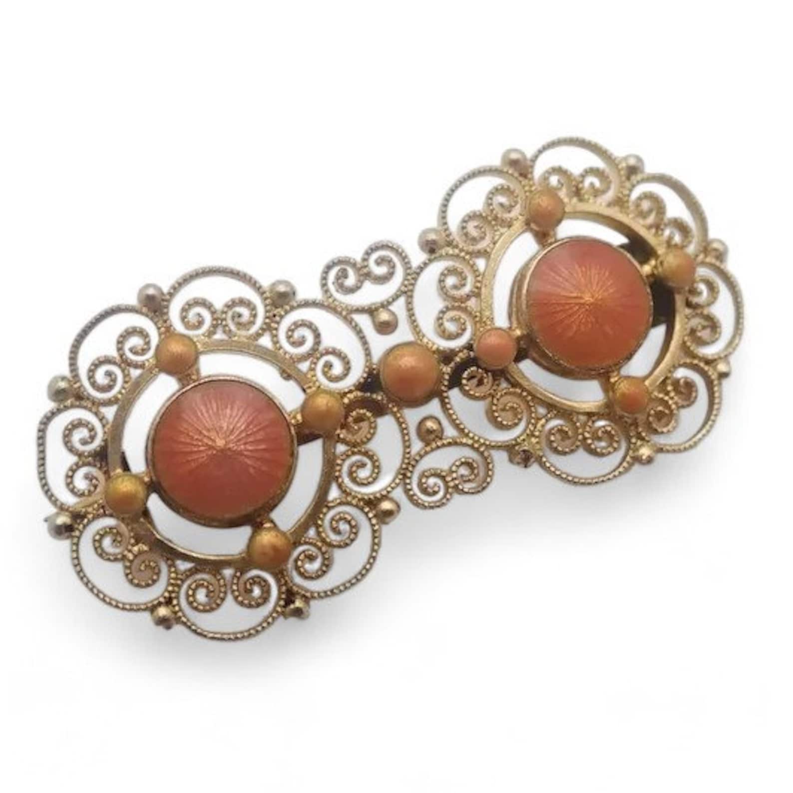 Marius Hammer Norwegian 930 Silver Gilt Enamel Lace Brooch - Etsy 日本
