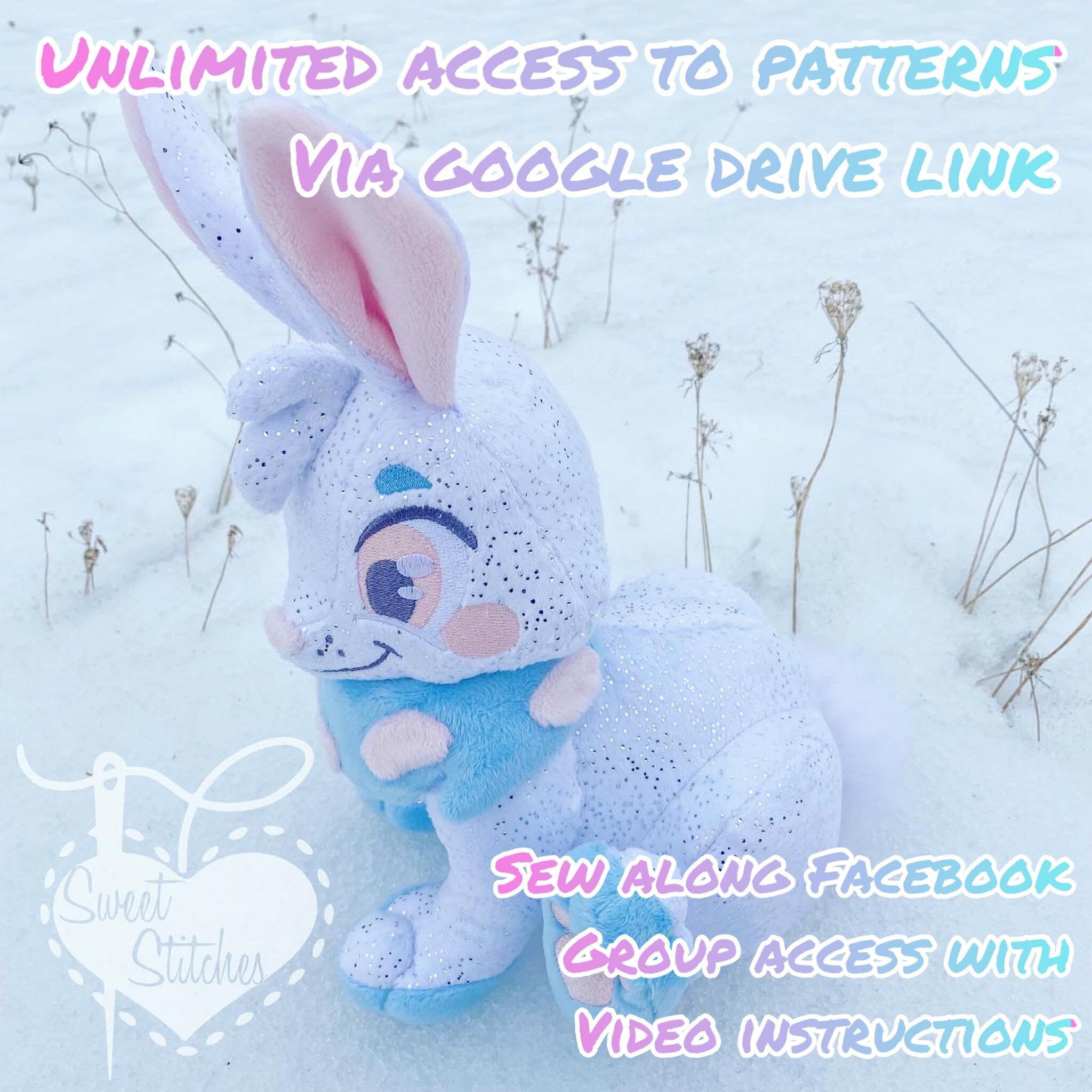 Sitting Bunny 12inch Plush Sewing Pattern Included Face - Etsy