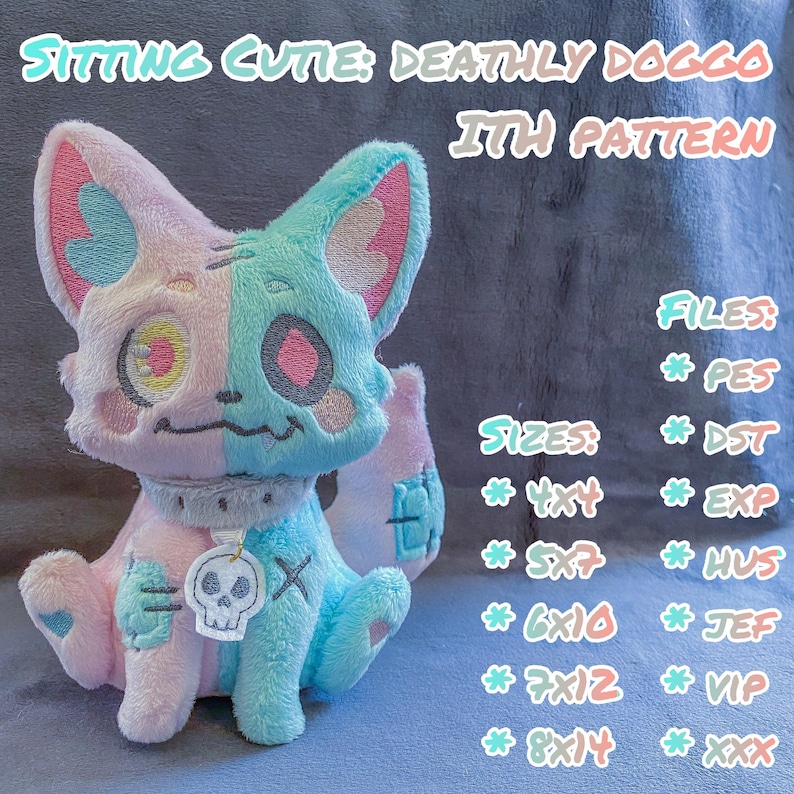 Deathly Doggo ITH Embroidery Plush Pattern - Etsy