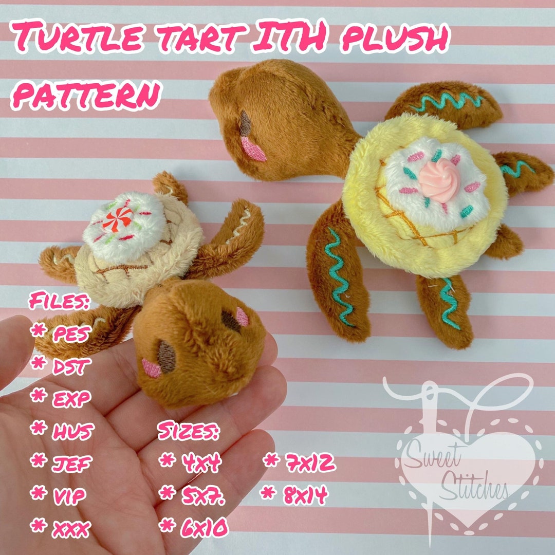 Turtle Tart ITH Plush Embroidery Pattern - Etsy