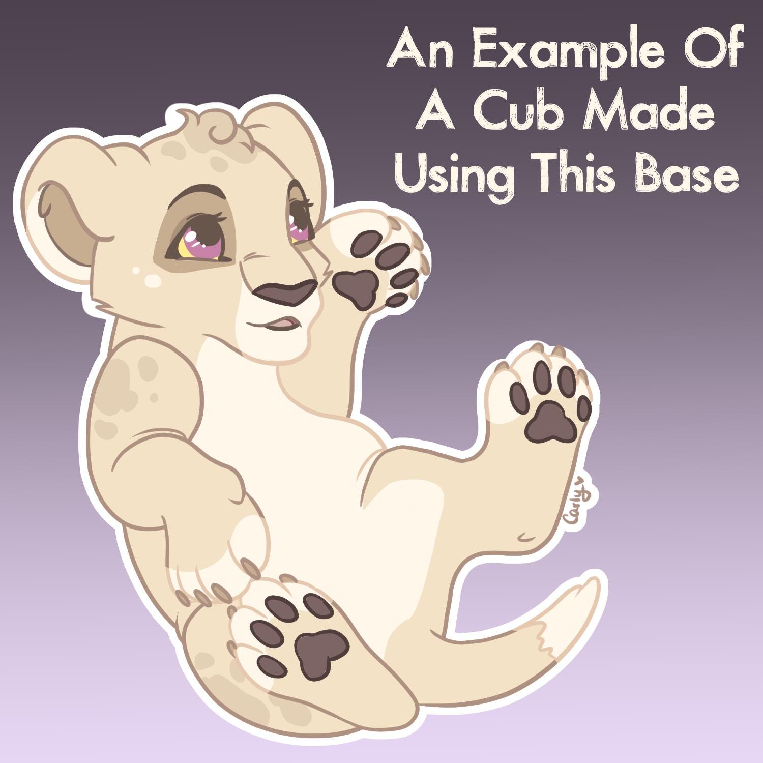 Lying Cub Lion Base PSD. Digital Download Adoptables Make Your Own ...
