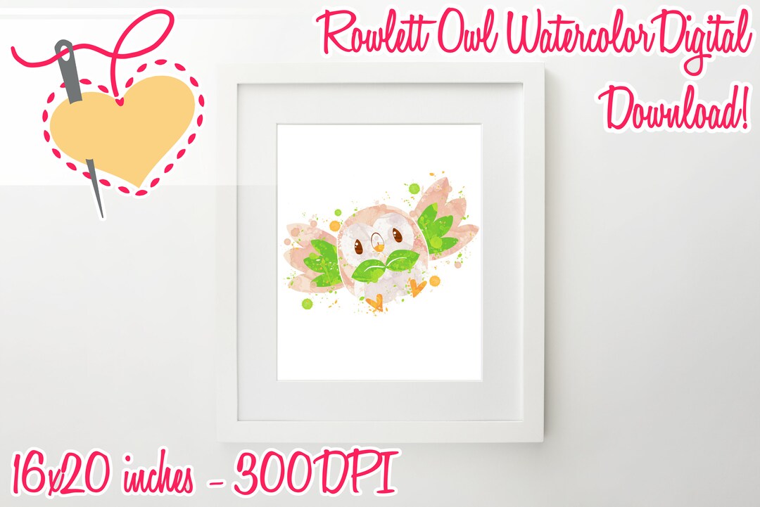 Rowlett Watercolor Pokemon Panel/poster/page - Etsy