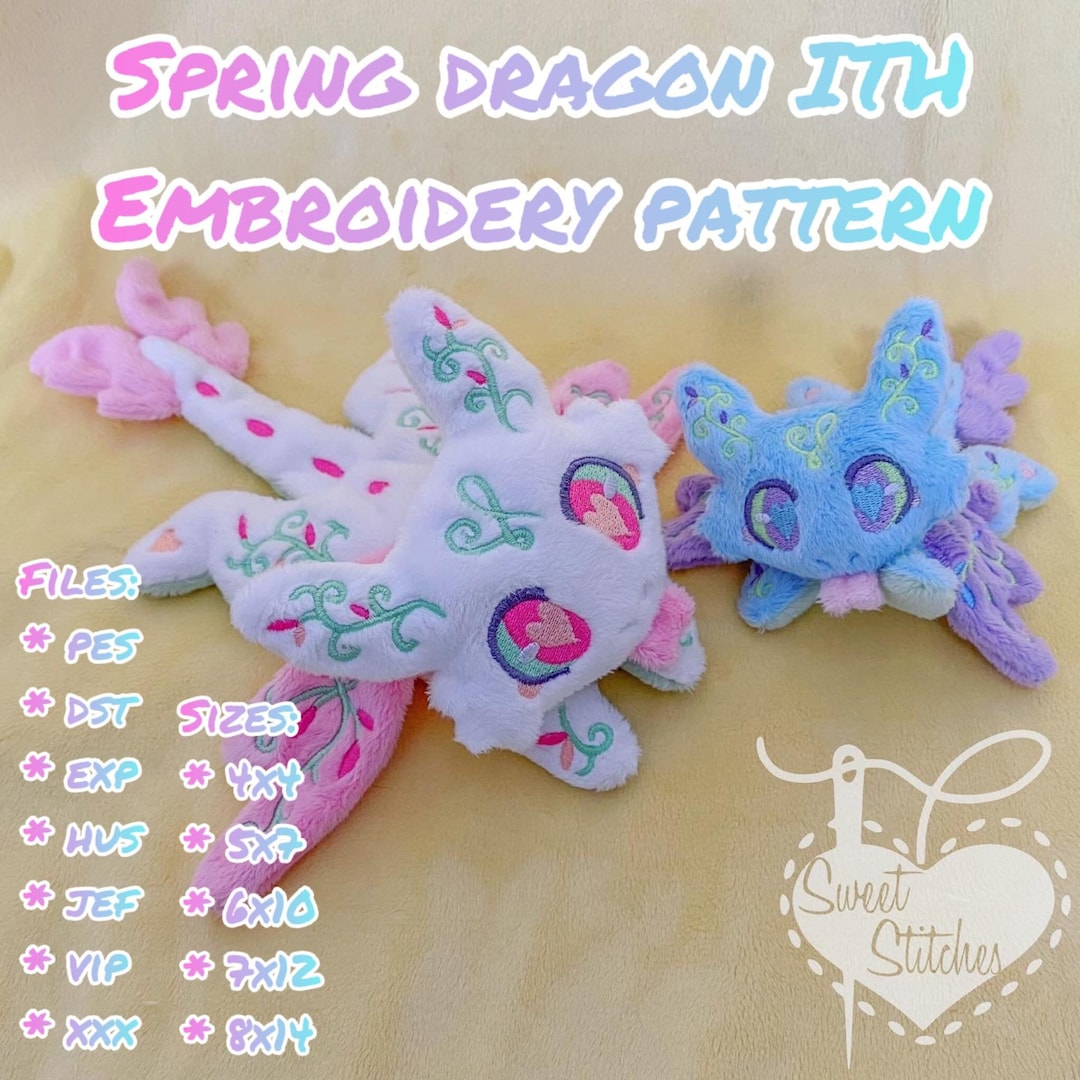 Spring Dragon ITH Plush Embroidery Pattern - Etsy