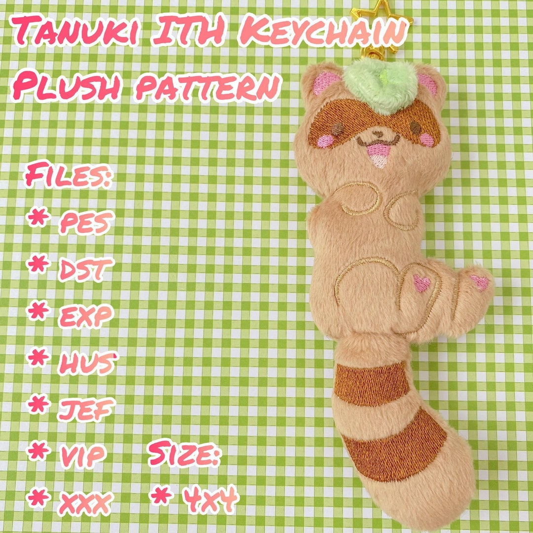 Tanuki Keychain ITH Plush Pattern Embroidery Pattern - Etsy