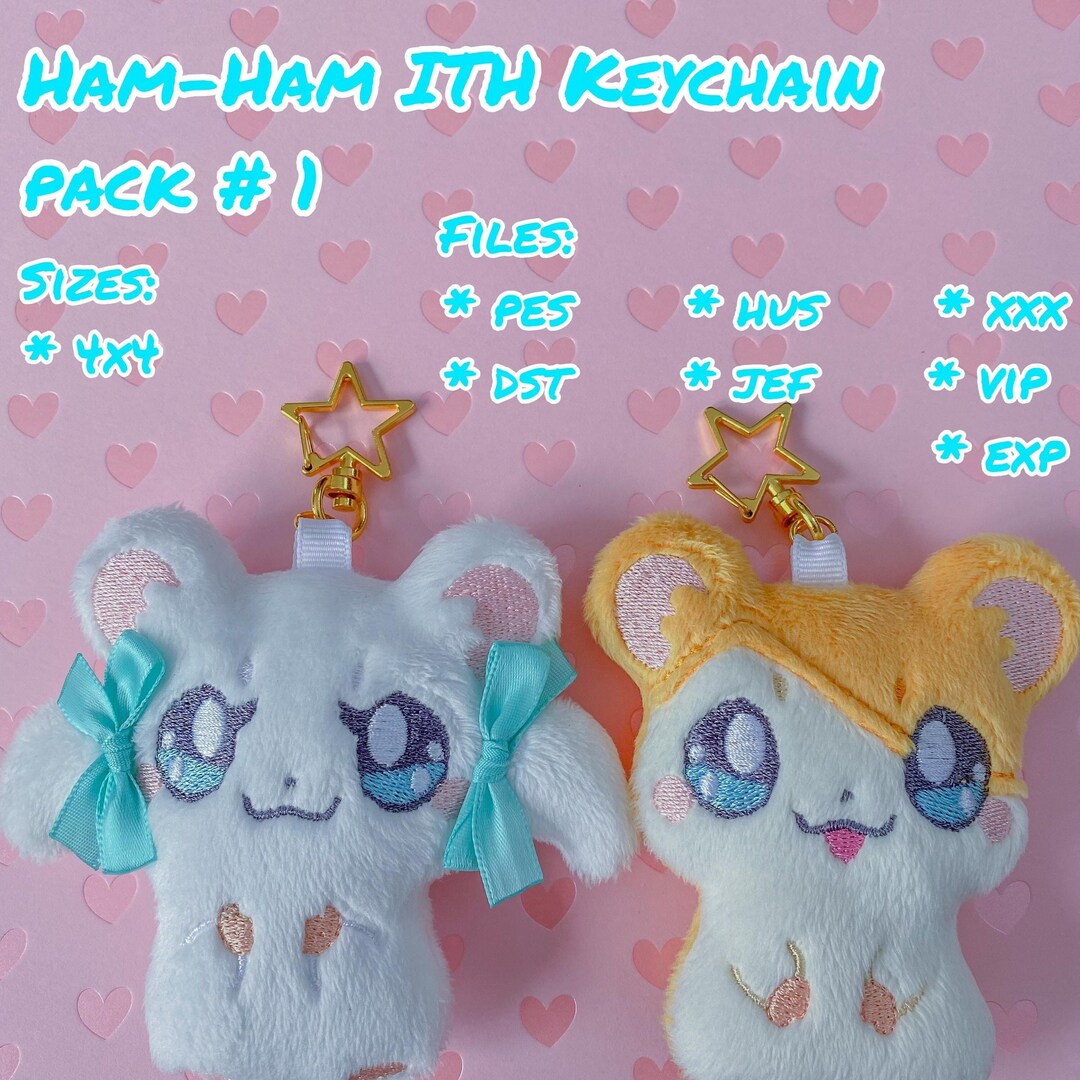Ham-ham ITH Pattern Keychain Embroidery Pack # 1 - Etsy