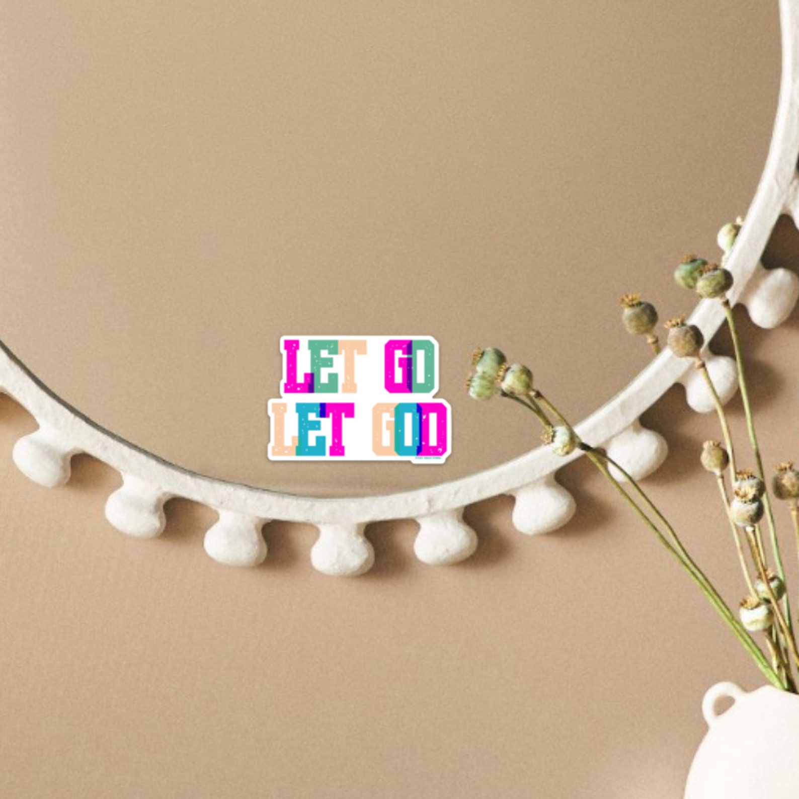 LET GO COLORBLOCK Mirror Cling | Window Cling | Decal | Faith Reminder ...