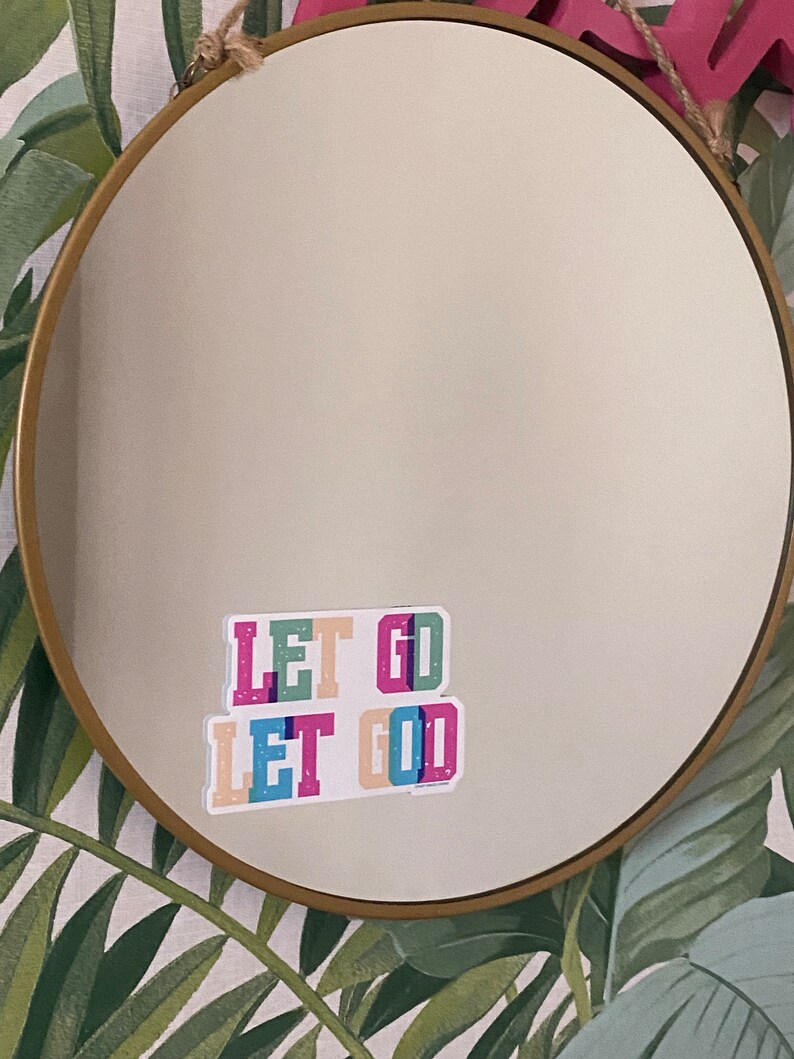 LET GO COLORBLOCK Mirror Cling | Window Cling | Decal | Faith Reminder ...