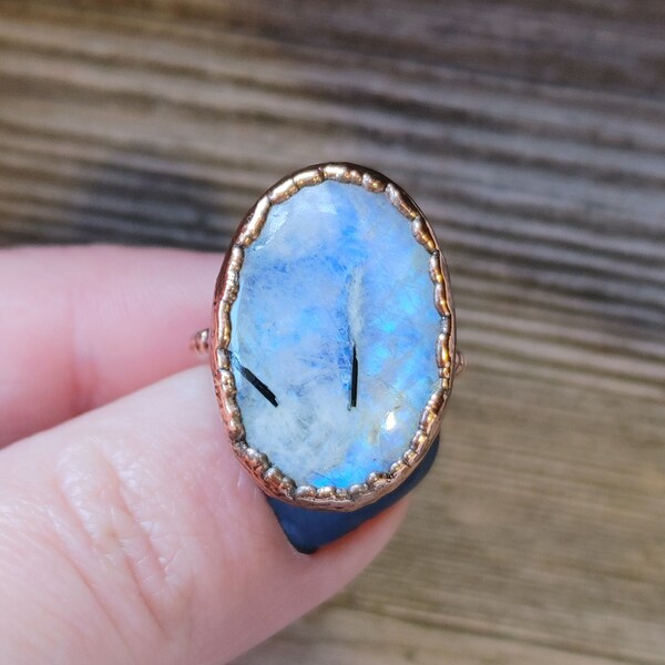 Large Moonstone Ring - Etsy