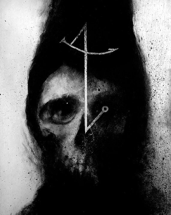 Grim Reaper Alchemy Sigil Black Metal Dark Art Skeleton | Etsy