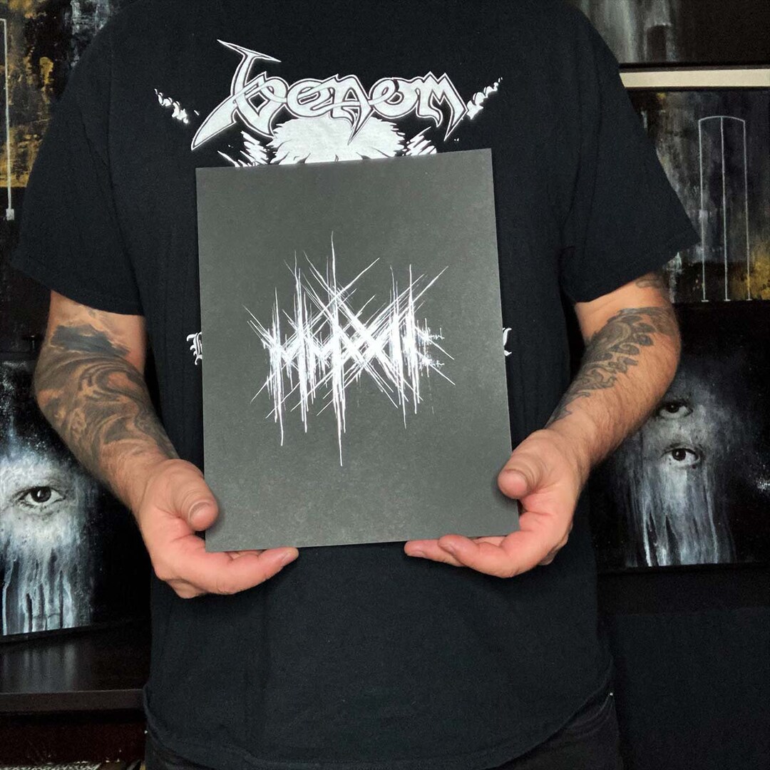 MMXXII 2022 Art Pen and Ink Drawing Silver and Black - Etsy