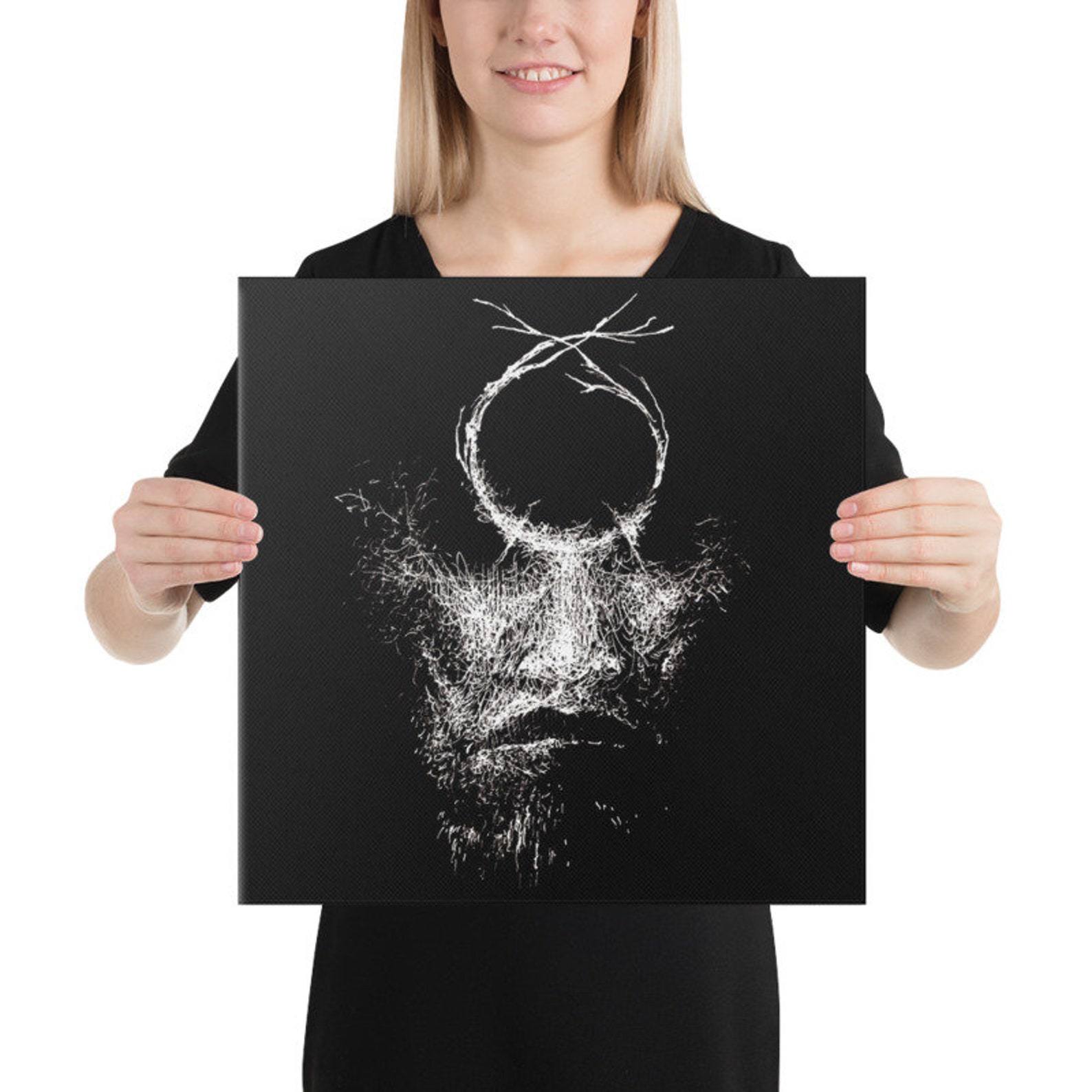 High Contrast Face Pen and Ink Graphic Design Sketch - Etsy