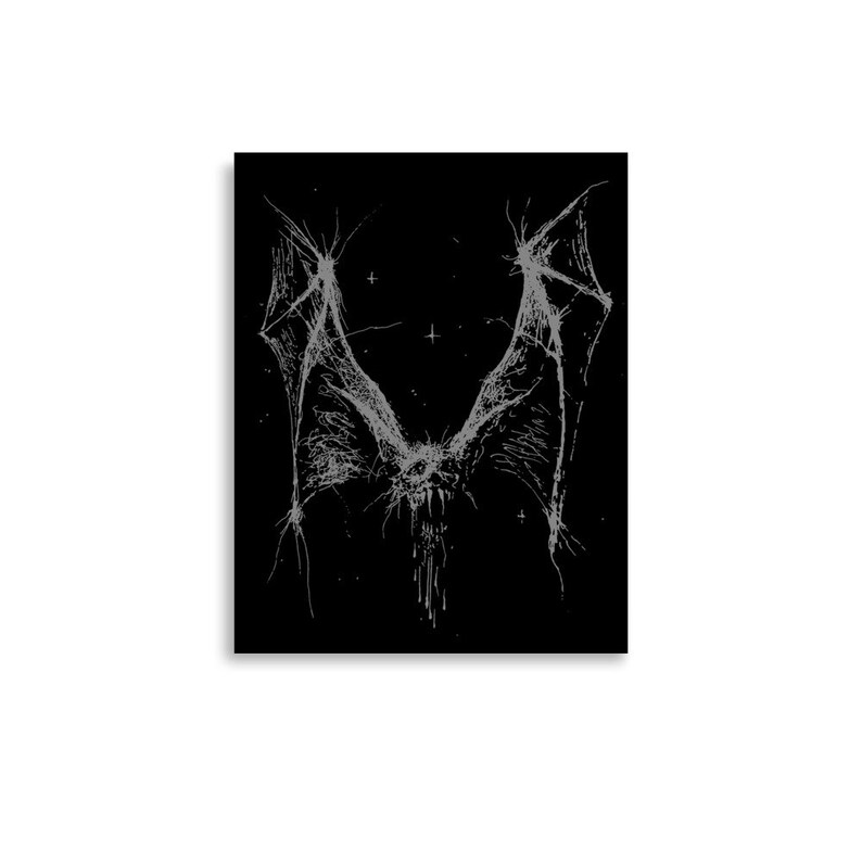 Bat Wing Poster Grey, Bat, Dark Art, Skull, Creepy - Etsy