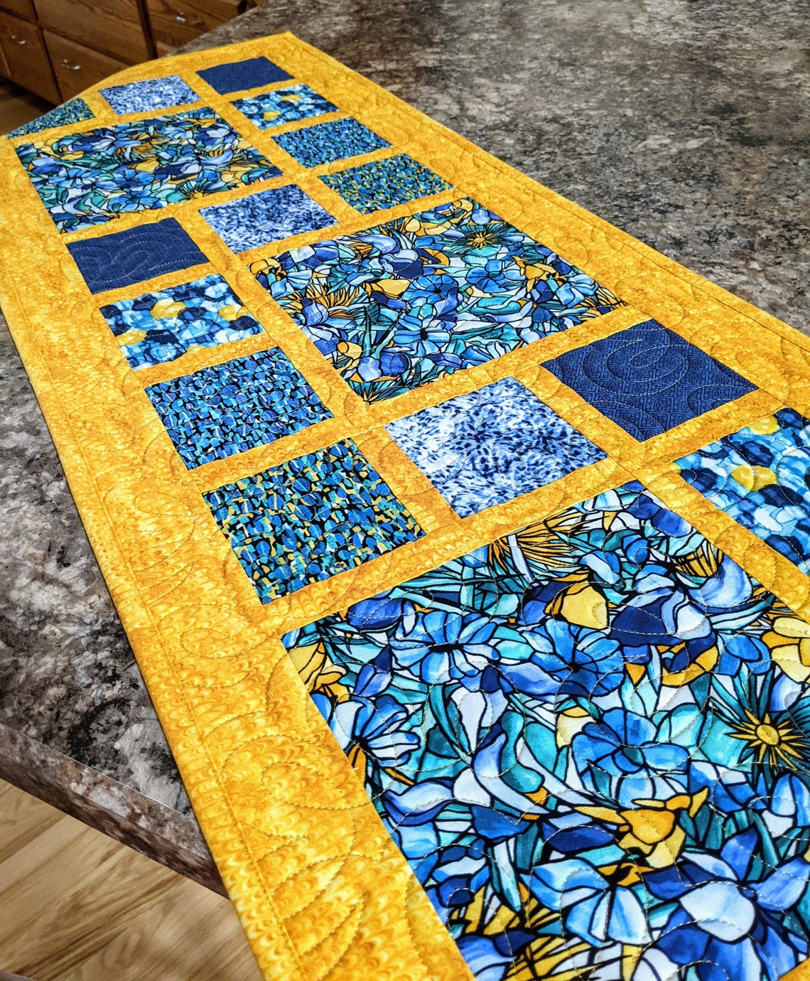 Quilted Table Runner Stained Glass Table Runner - Etsy