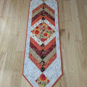 Fall Table Runner, Quilted Table Runner, Orange - Etsy
