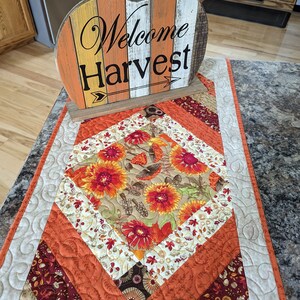 Fall Table Runner, Quilted Table Runner, Orange - Etsy
