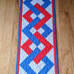 Red White and Blue Table Runner, Independence Day Gift - Etsy