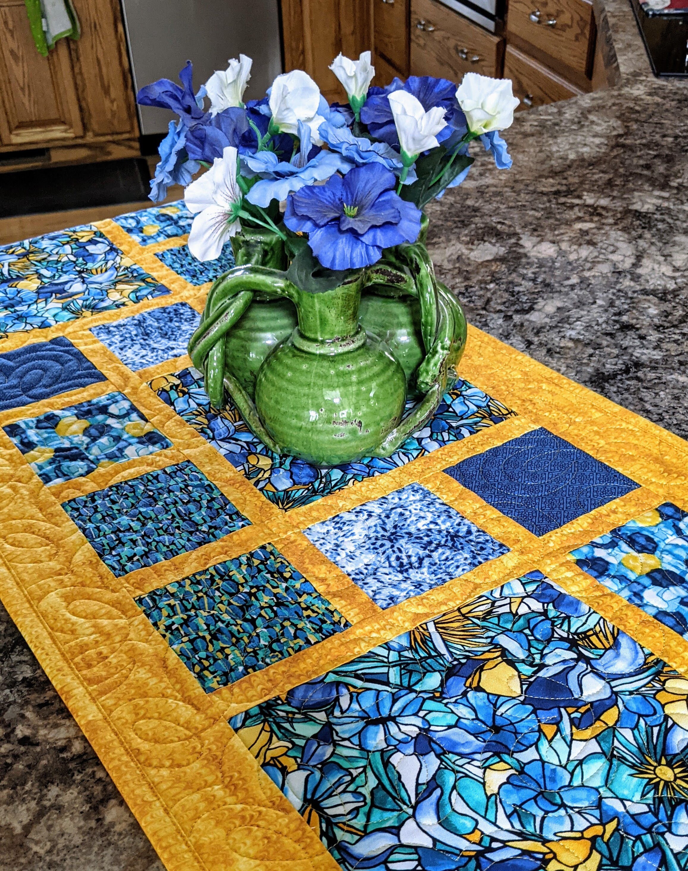 Quilted Table Runner Stained Glass Table Runner - Etsy