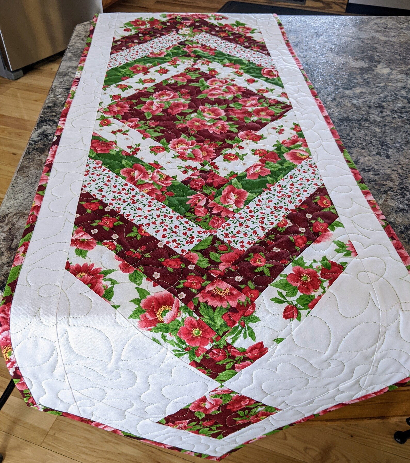 Quilted Table Runner Spring Flowers | Etsy