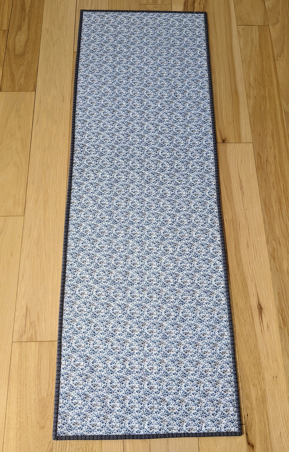 Quilted Table Runner Blue and Gold - Etsy