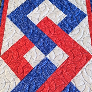 Red White and Blue Table Runner, Independence Day Gift - Etsy