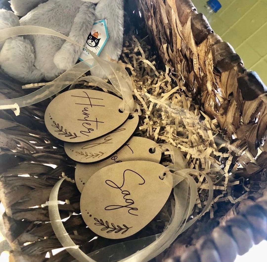 Easter Basket Egg Name Tag Cut File for Glowforge - Etsy