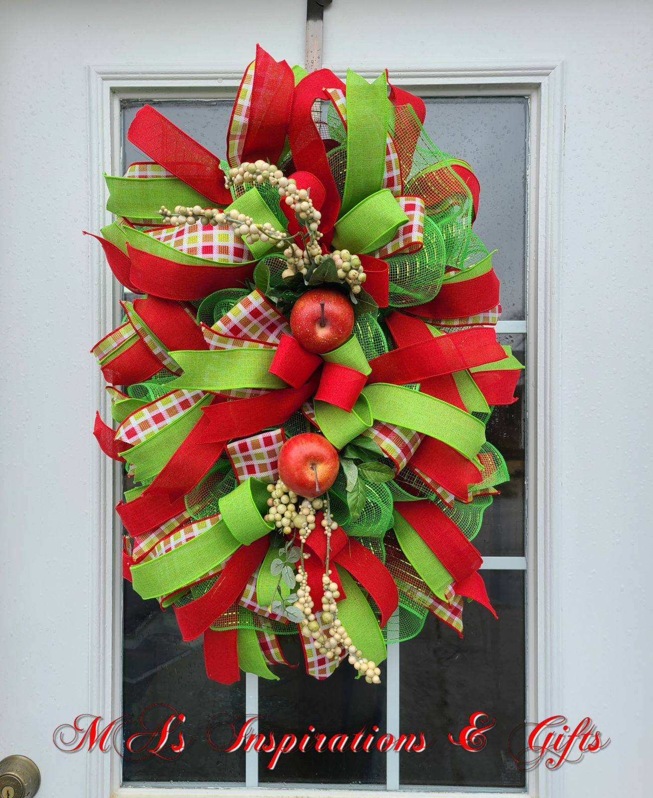 Apple Swag, Green Red Summer Decor, Harvest Fruit, Door Accent ...